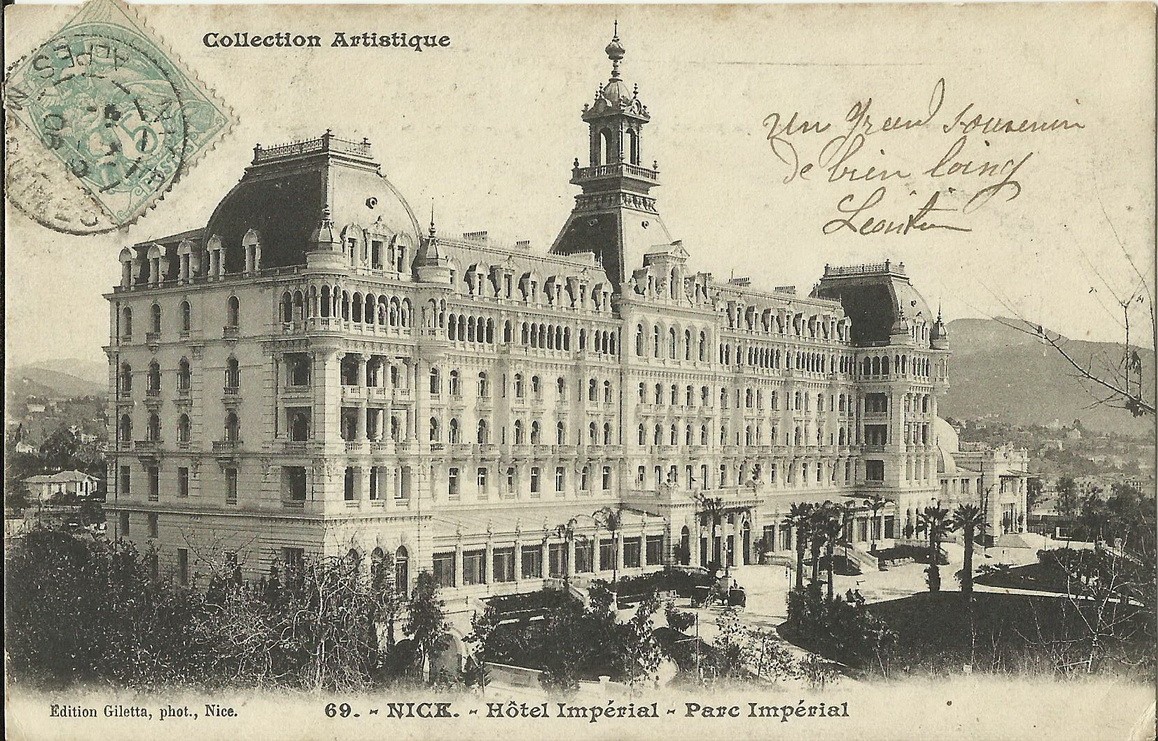CPA - NICE, HOTEL IMPERIAL. PARC IMPERIAL, vers 1900.