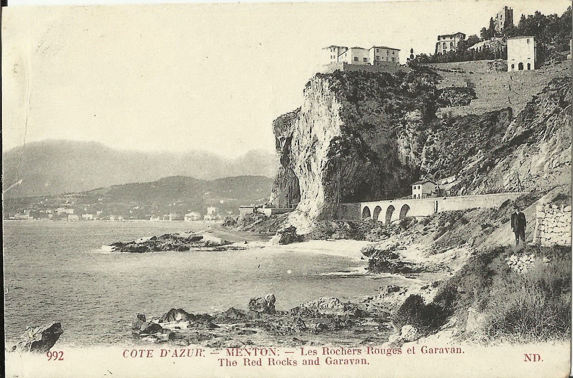 CPA: MENTON, LES ROCHERS ROUGES ET GARAVAN, Années 1910.