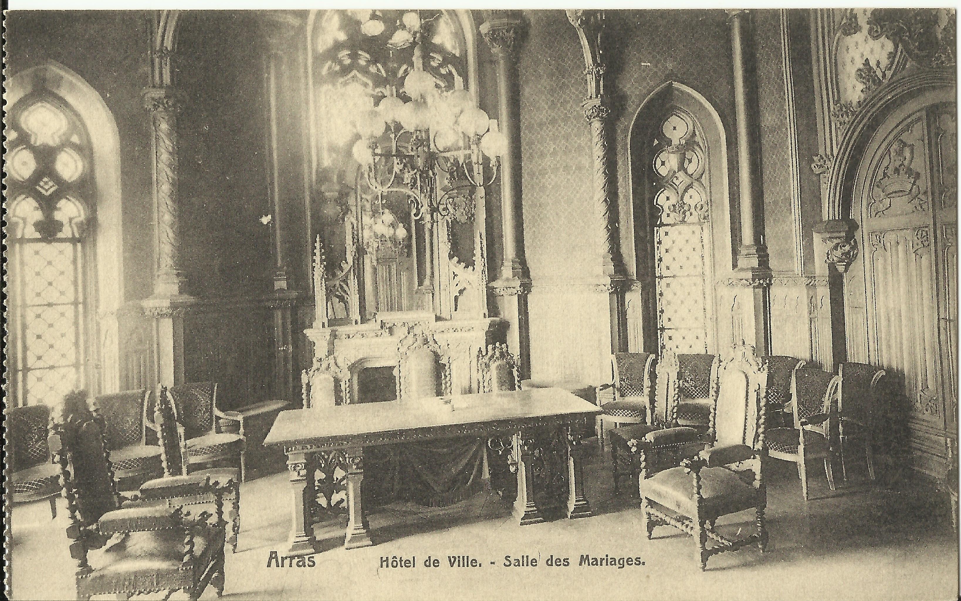 CPA: ARRAS, Hotel de Ville, Salle des Mariages, vers 1910