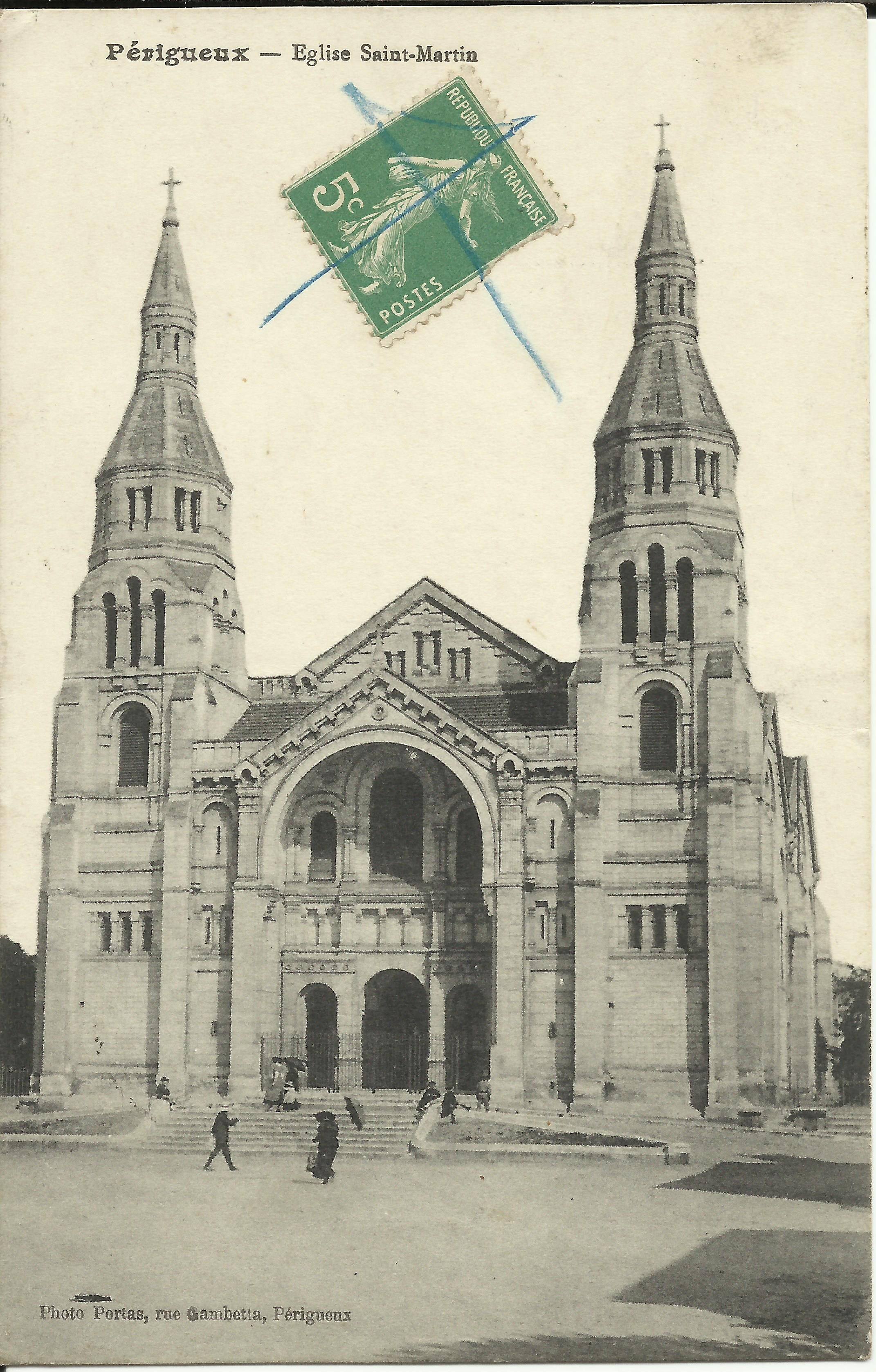 CPA: BERGERAC, Eglise Saint-Martin, Années 1910.