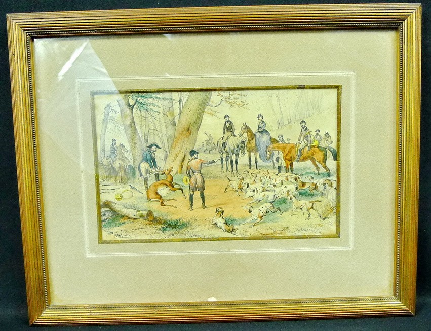 Victor ADAM (1801-1866), CHASSE AU CERF, LITHOGRAPHIE REHAUSSEE D ...