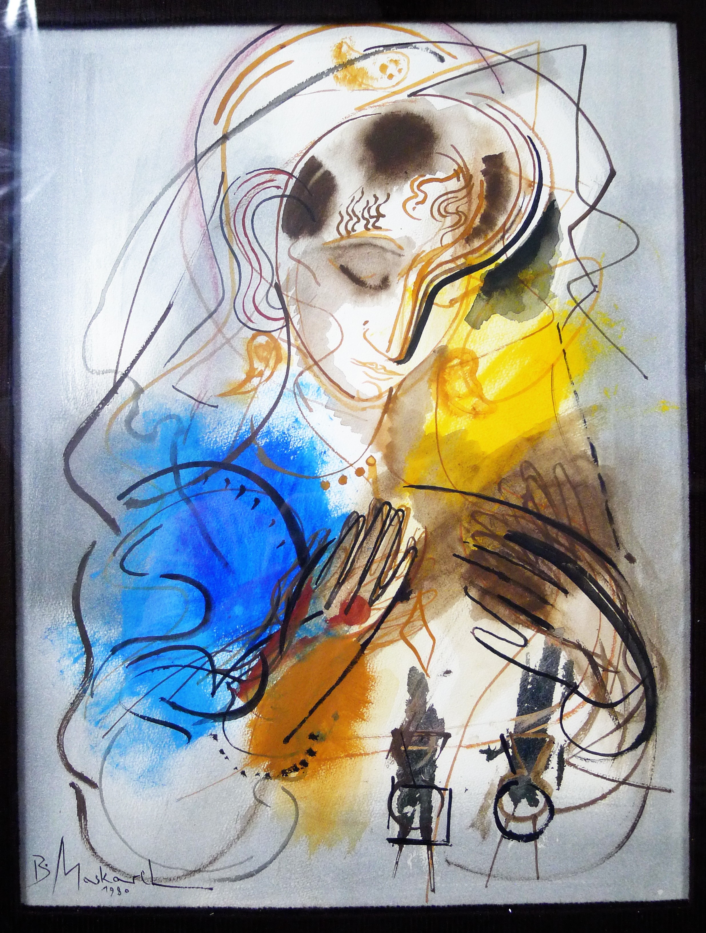 Bruno MASCARELLI (1926-2019), MADONE, TECHNIQUE MIXTE.